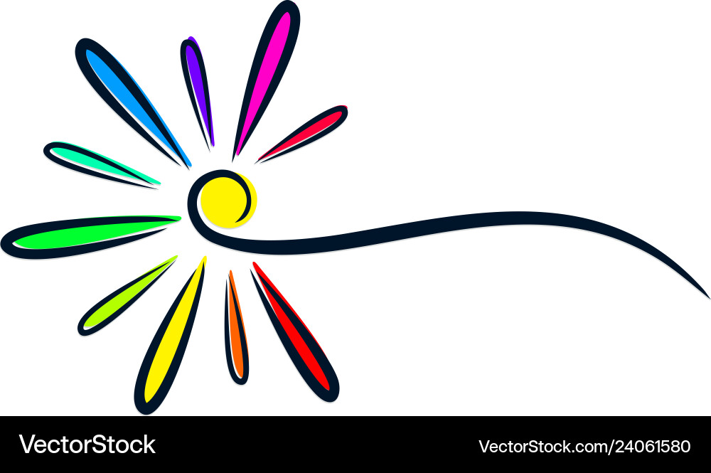 Logo of stylized flower Royalty Free Vector Image