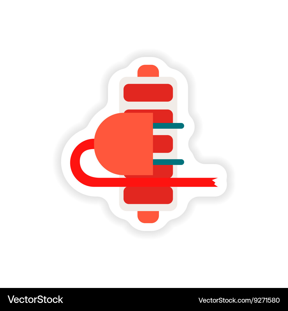 Paper sticker on white background mobile battery Vector Image