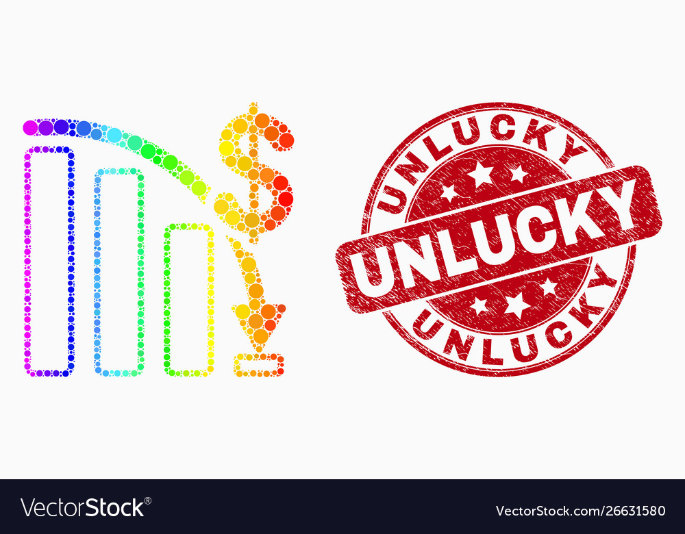 Rainbow colored dot crisis bar chart icon Vector Image Rainbow colored dot crisis bar chart icon Vector Image