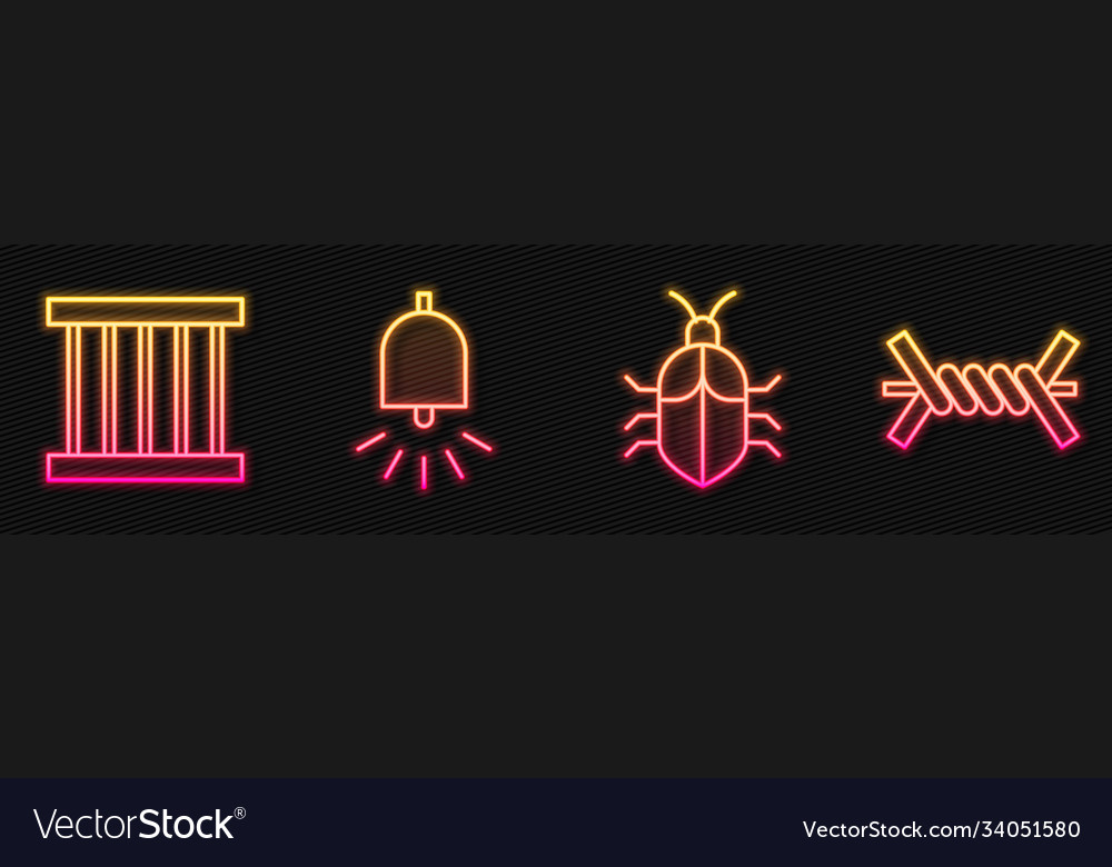 Set line system bug concept prison window Vector Image Set line system bug concept prison window Vector Image