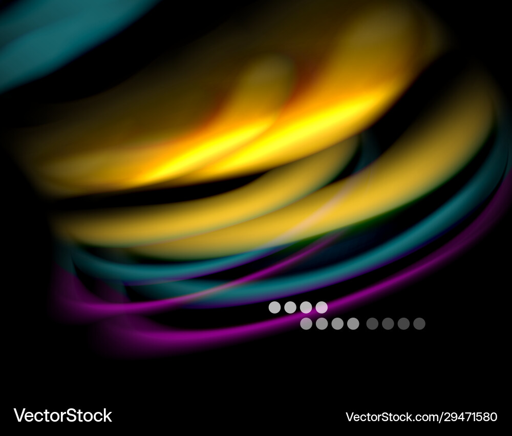 Silk smooth lines on black liquid fluid color Vector Image