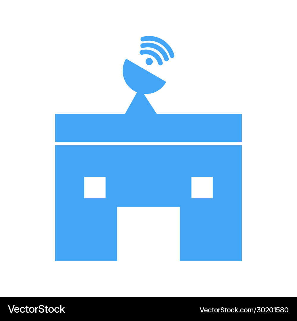 Unique news station glyph icon Royalty Free Vector Image