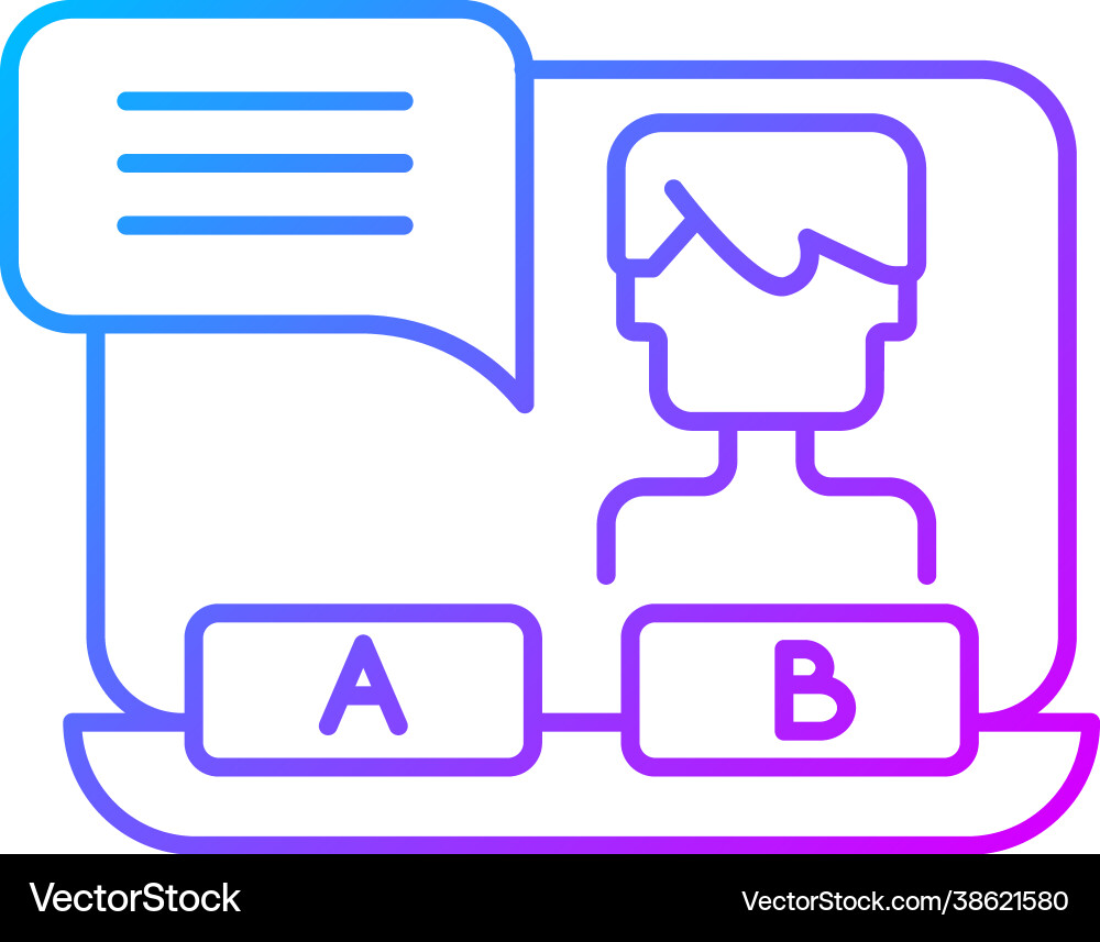 Visual novel gradient linear icon Royalty Free Vector Image