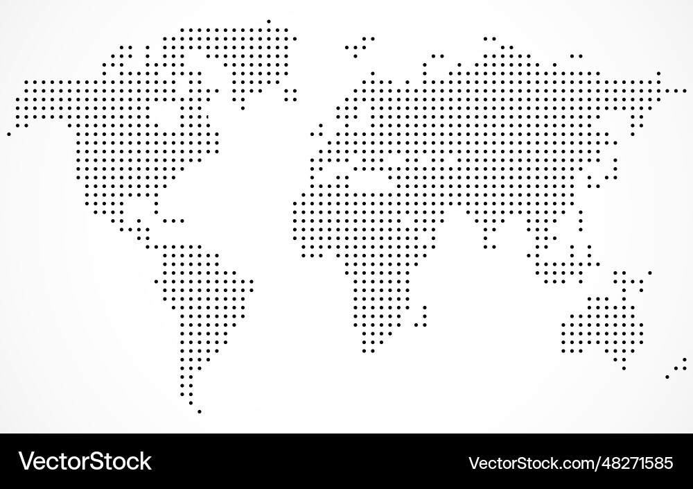 Abstract world map of dots dotted Royalty Free Vector Image