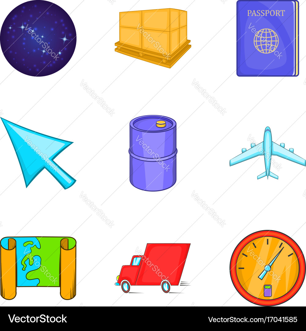 Ap icons set cartoon style Royalty Free Vector Image
