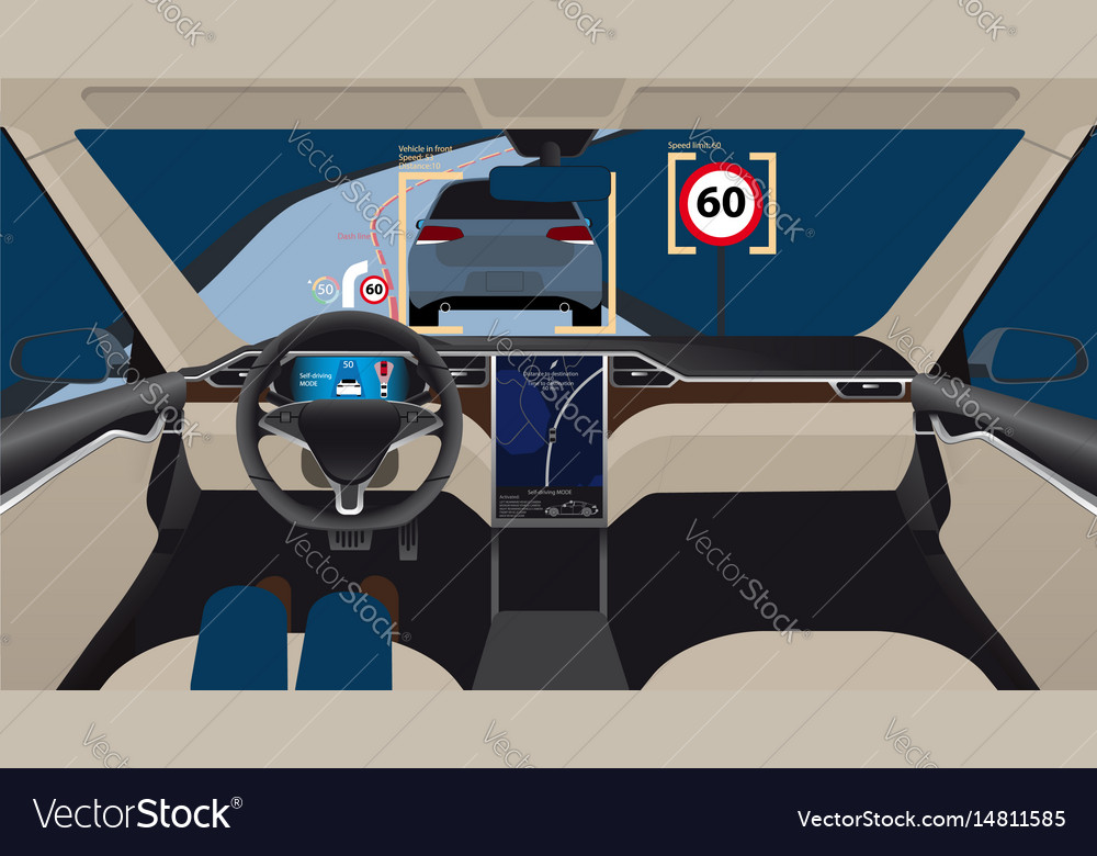 Autonomous self-driving car Royalty Free Vector Image Autonomous self-driving car Royalty Free Vector Image