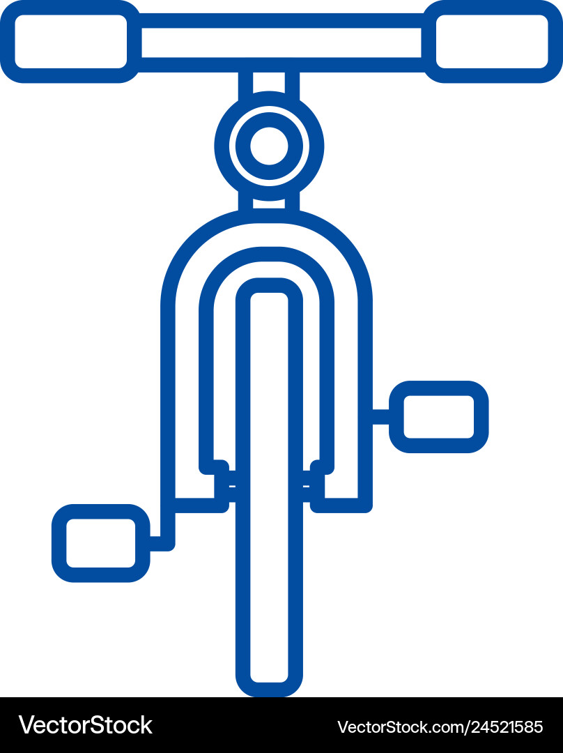 Bike front view line icon concept Royalty Free Vector Image
