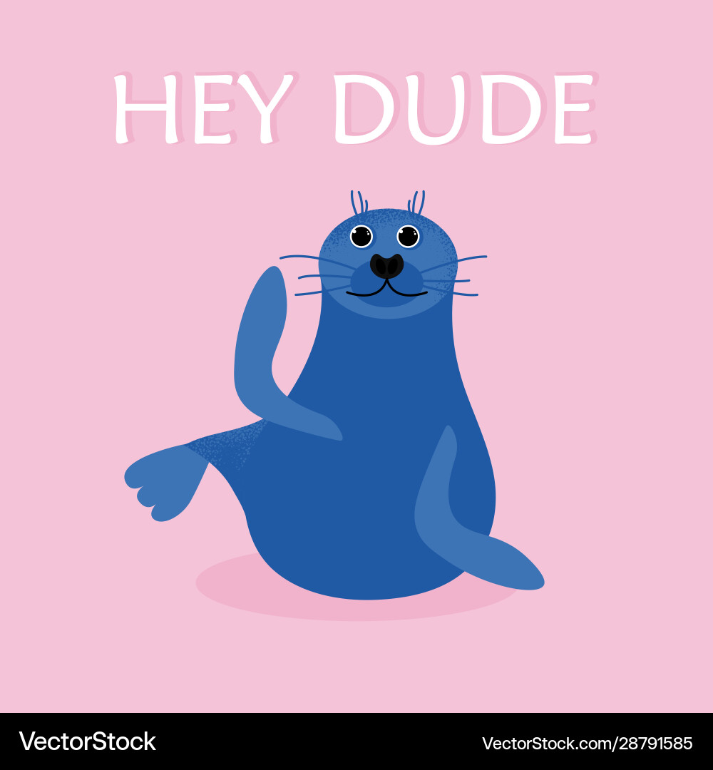 Cartoon blue seal icon Royalty Free Vector Image