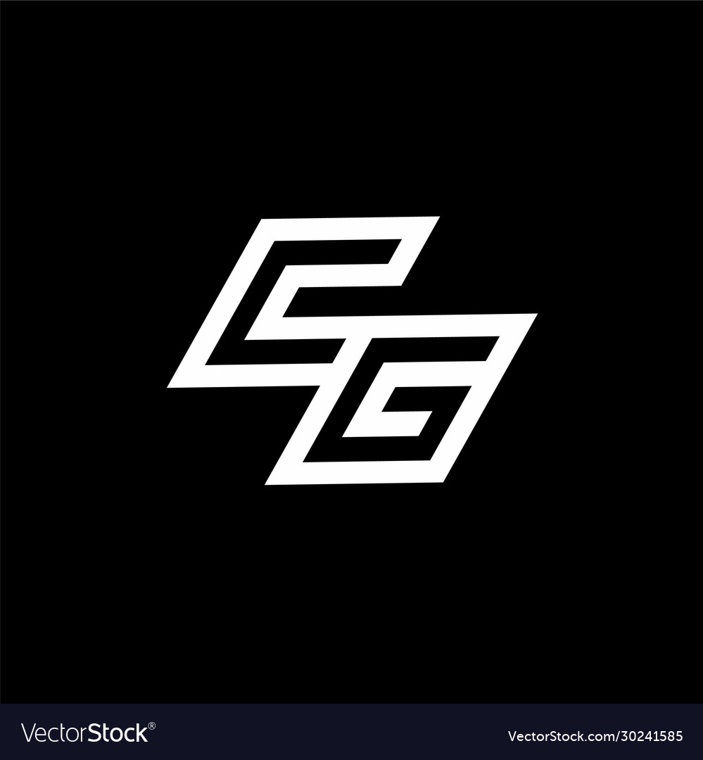 Cg logo monogram with up to down style negative Vector Image