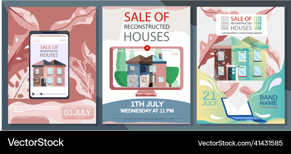 Creative mobile real estate sale web infographics Vector Image
