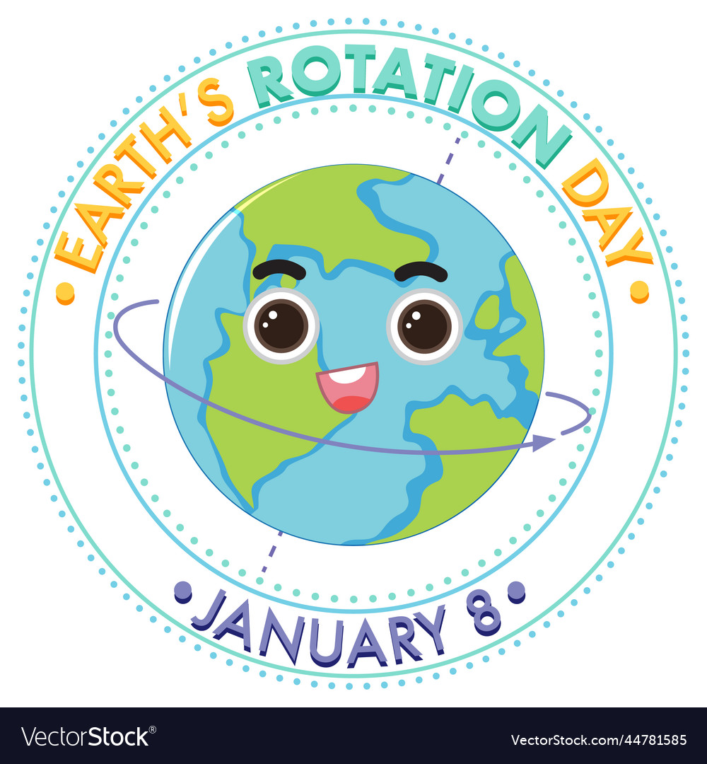 Earths rotation day banner design Royalty Free Vector Image
