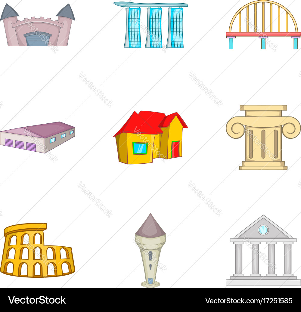 Formation icons set cartoon style Royalty Free Vector Image