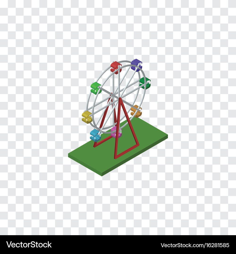 Isolated ferris wheel isometric recreation Vector Image