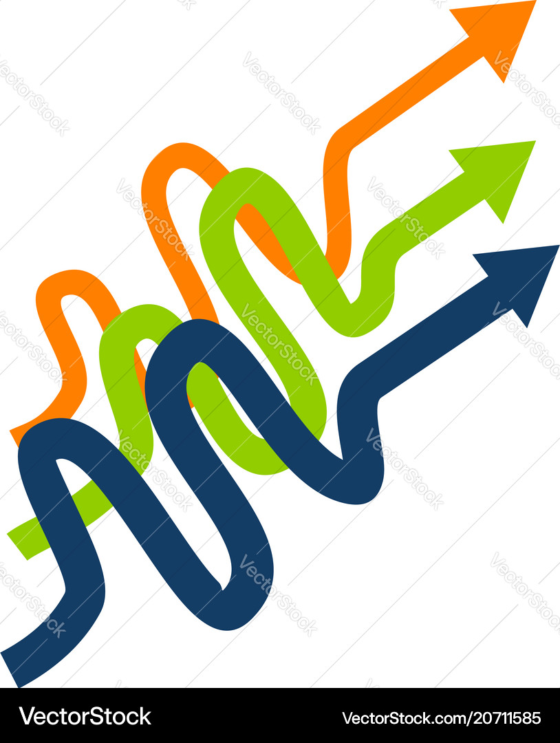 Letter m arrow business Royalty Free Vector Image