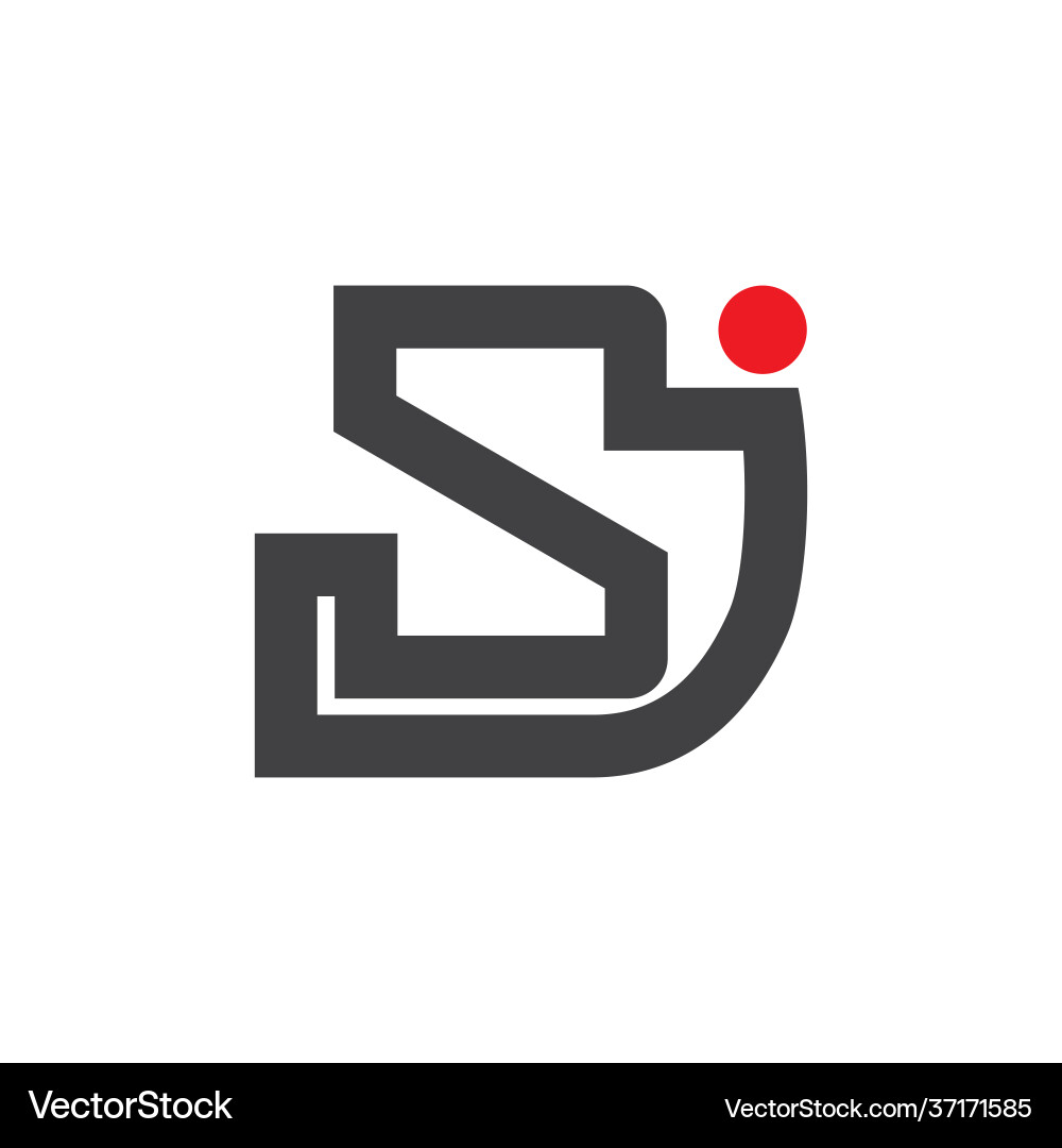 Letter sj simple geometric line logo Royalty Free Vector