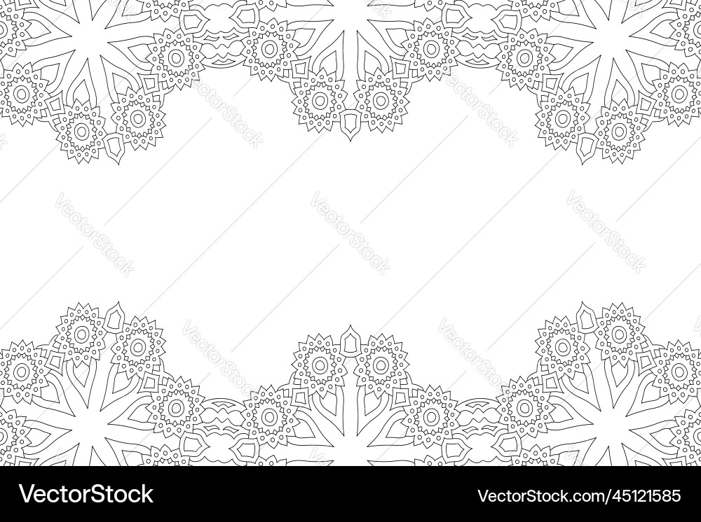Line art for coloring book with abstract border Vector Image