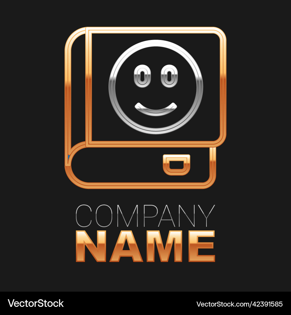 Line book icon isolated on black background Vector Image