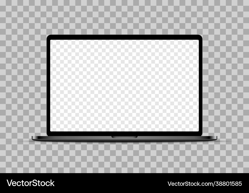 Realistic black laptop mockup with blank Vector Image