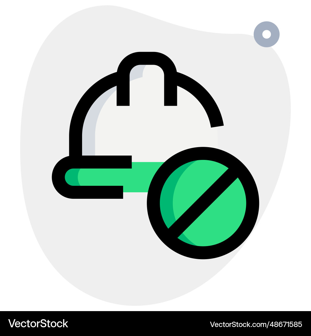 Safety helmet banned from construction site Vector Image