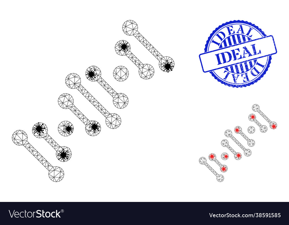 Wire frame mesh genome code pictograms with Vector Image Wire frame mesh genome code pictograms with Vector Image