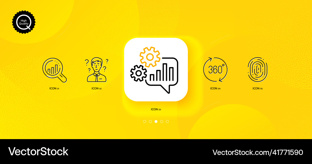 360 degrees support consultant and fingerprint Vector Image