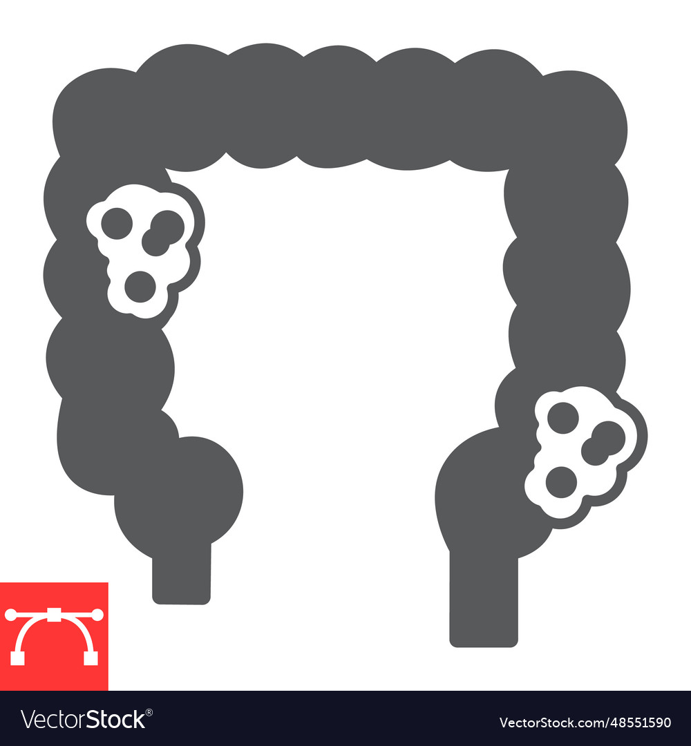 Bowel cancer glyph icon Royalty Free Vector Image Bowel cancer glyph icon Royalty Free Vector Image