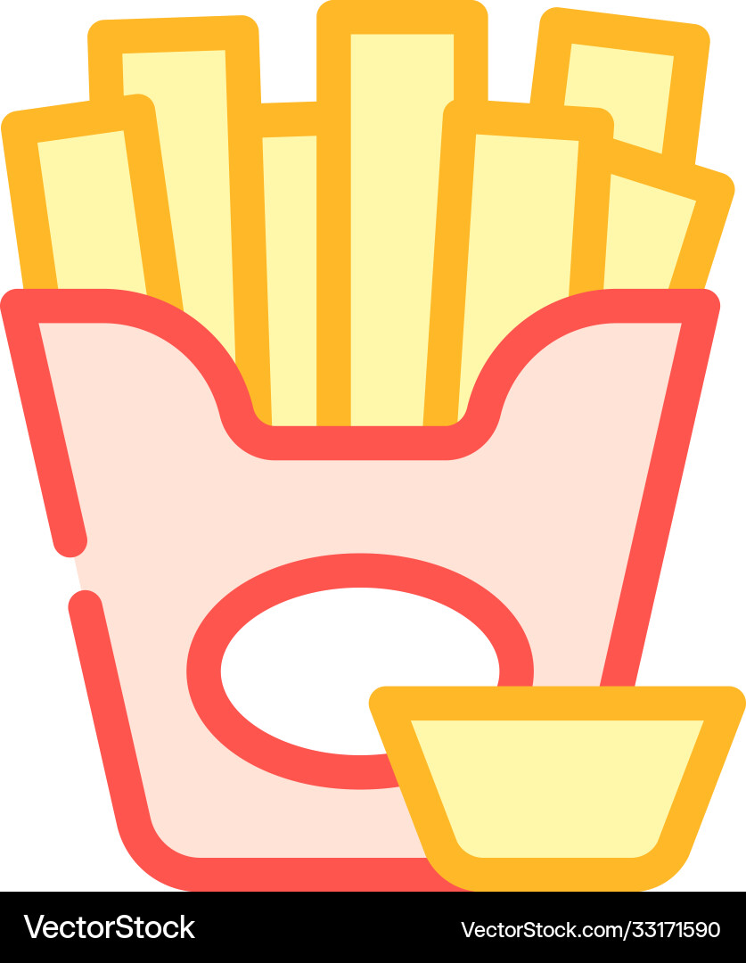 Fried potato color icon isolated Royalty Free Vector Image