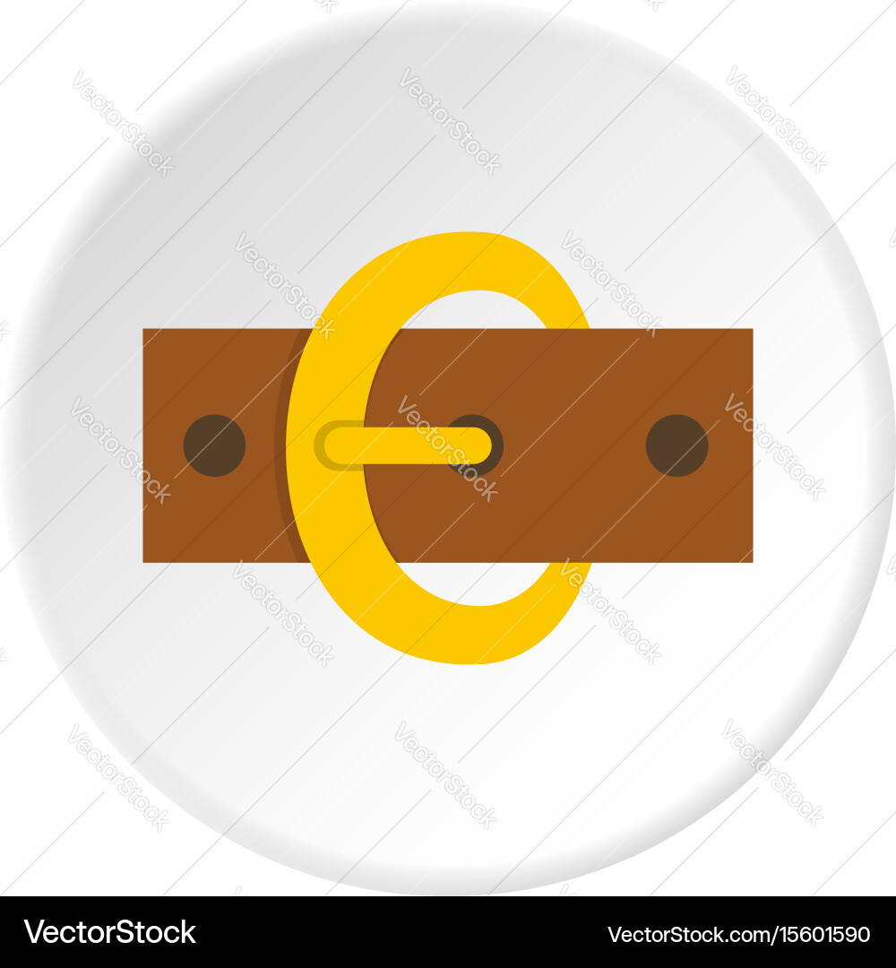 Gold oval buckle icon circle Royalty Free Vector Image