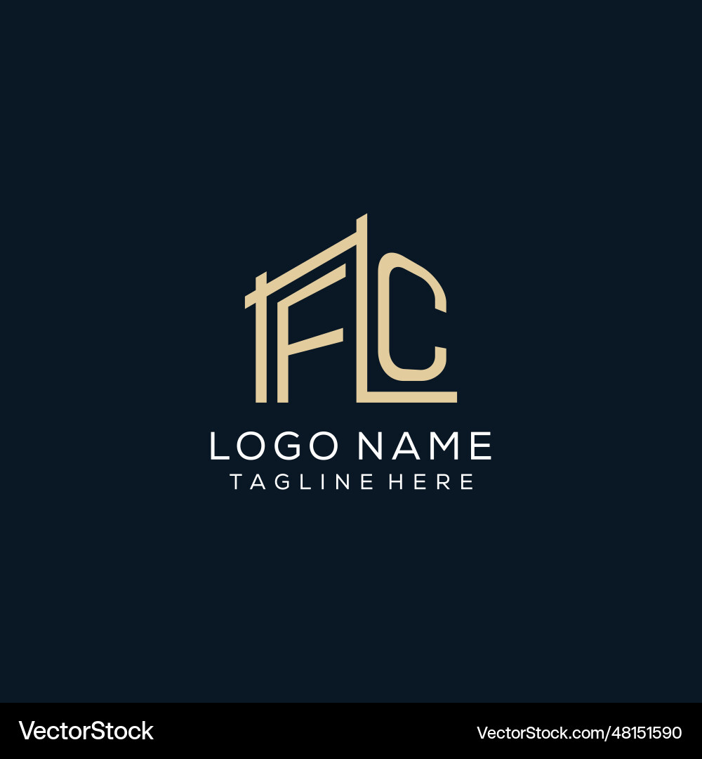 Initial fc logo clean and modern architectural Vector Image