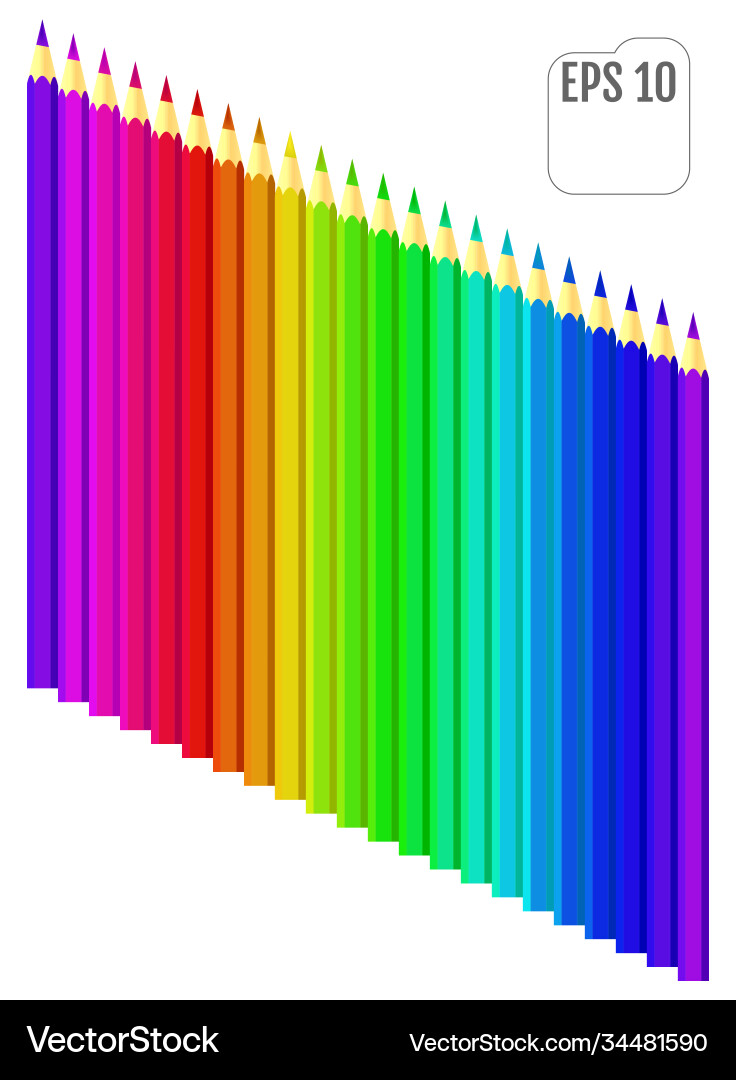 Multicolored pencils in flat style Royalty Free Vector Image