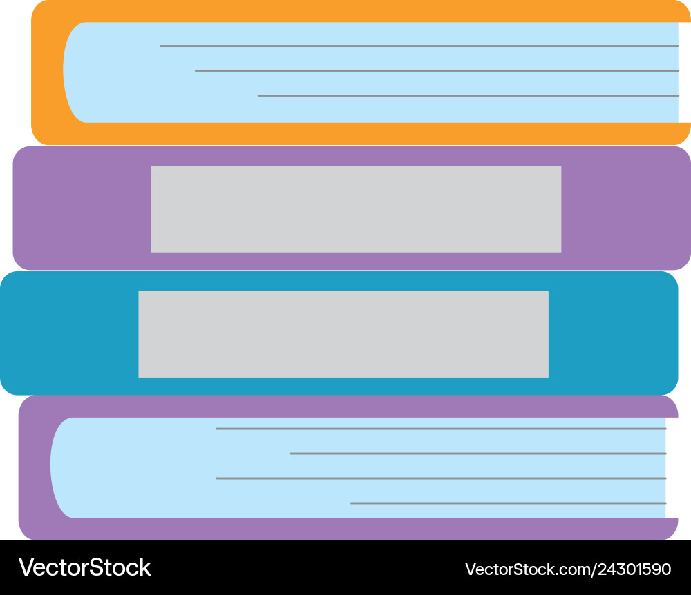 Pile text books isolated icon Royalty Free Vector Image