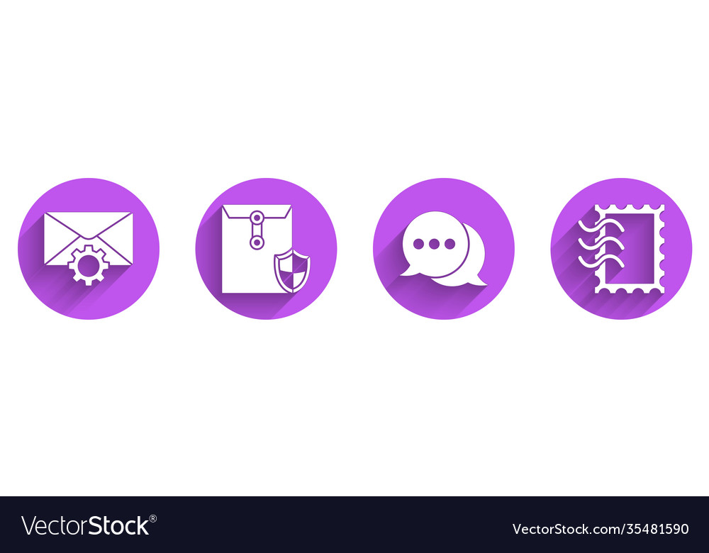 Set envelope setting envelope with shield speech Vector Image Set envelope setting envelope with shield speech Vector Image
