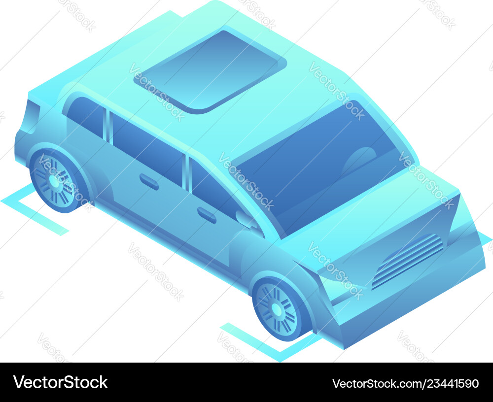 Smart car on parking icon isometric style Vector Image