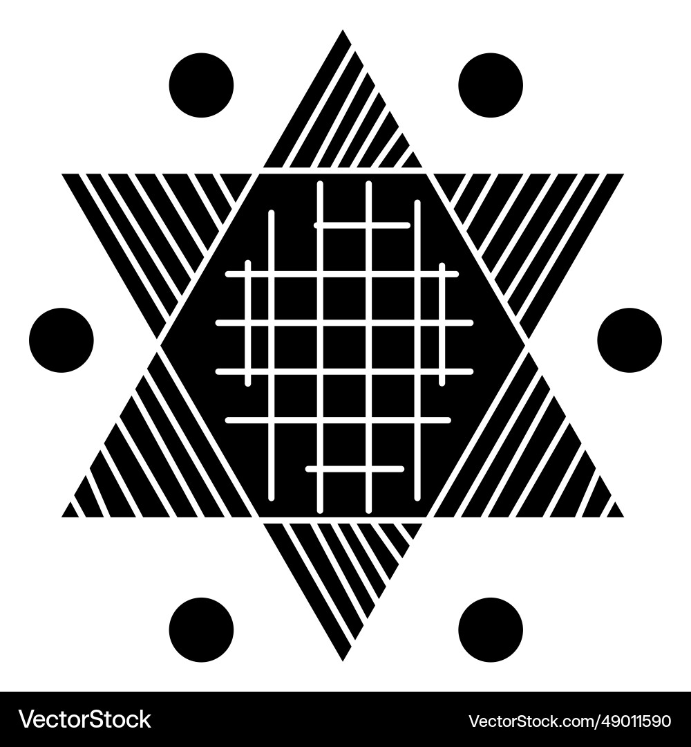 Star of david circles cut-out Royalty Free Vector Image