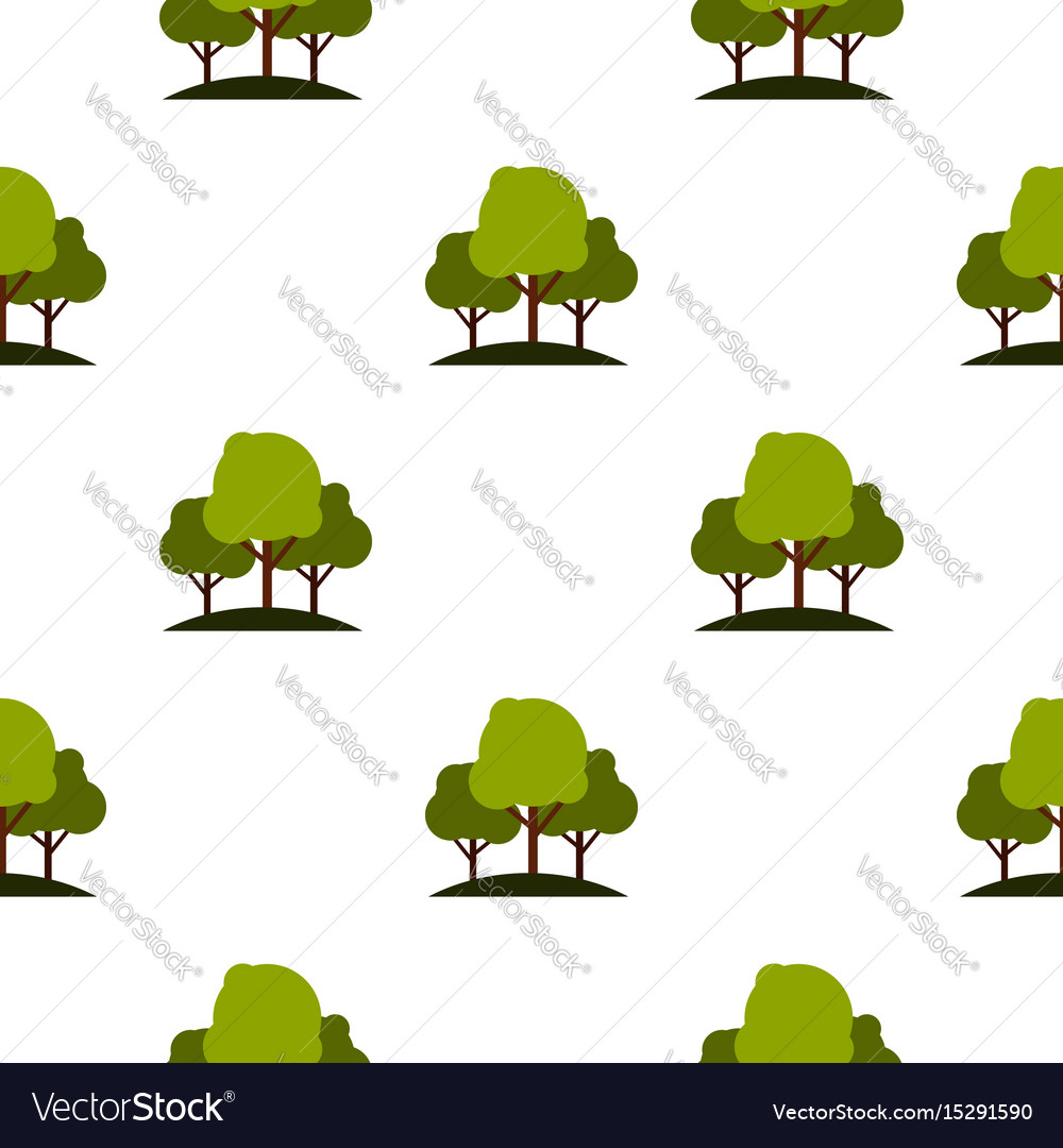 Tree group pattern flat Royalty Free Vector Image