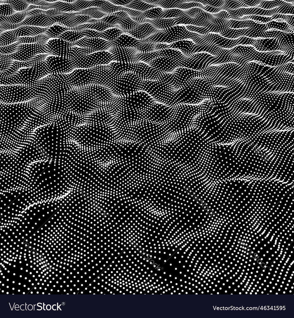 Array with dynamic particles 3d futuristic Vector Image