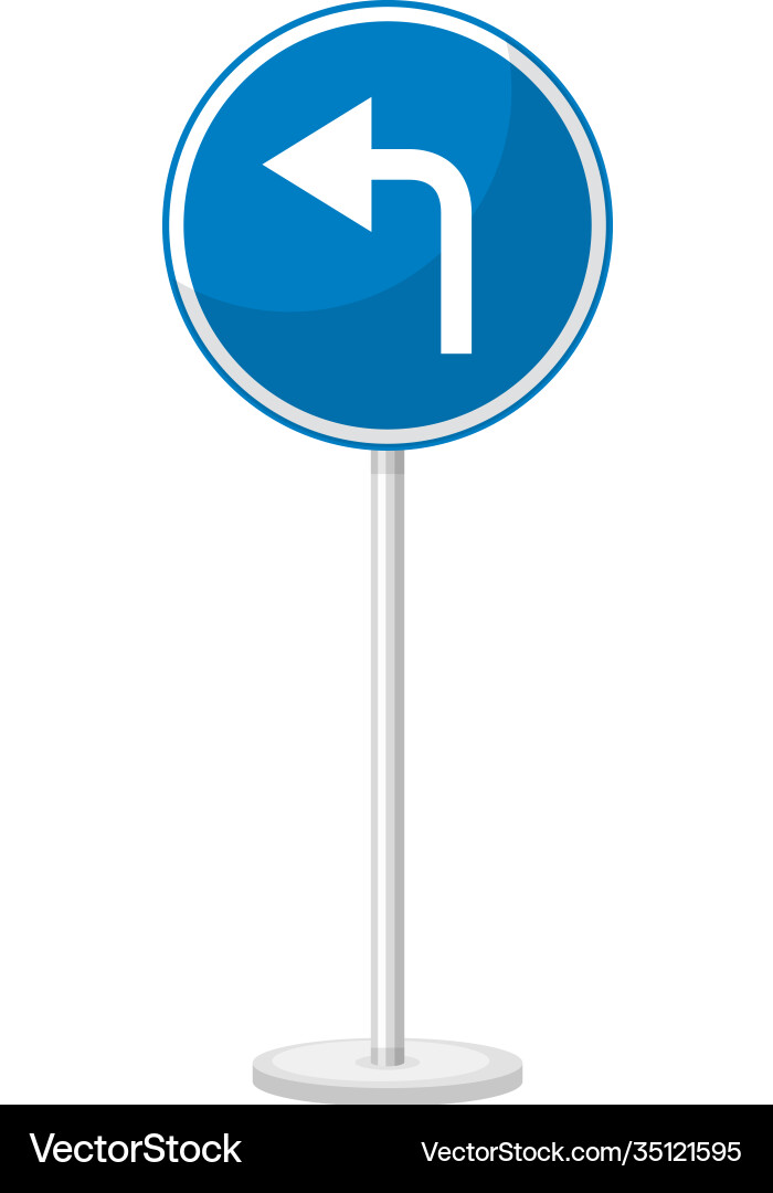 Blue traffic sign on white background Royalty Free Vector