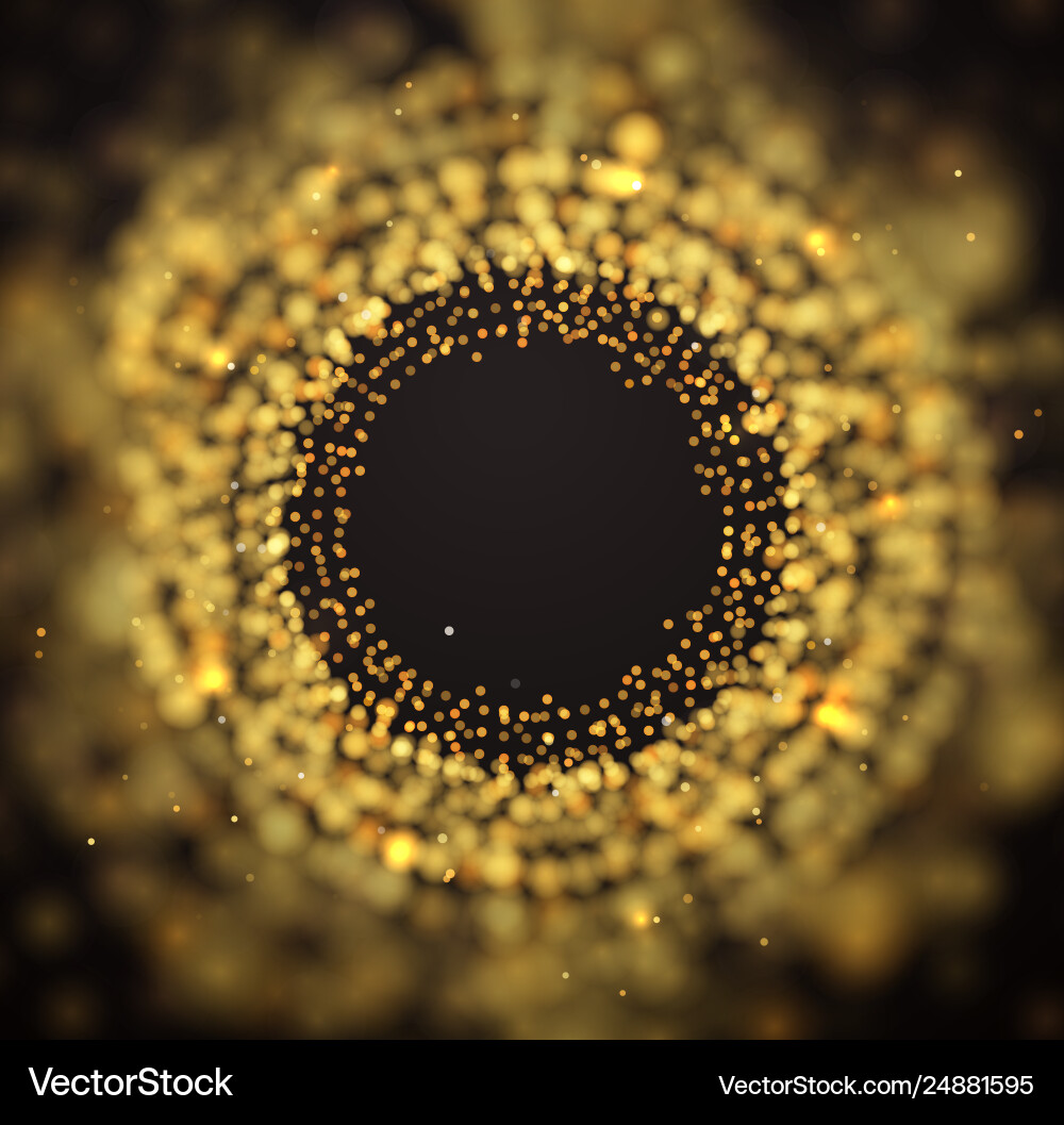 Blurred abstract dark background golden burst Vector Image