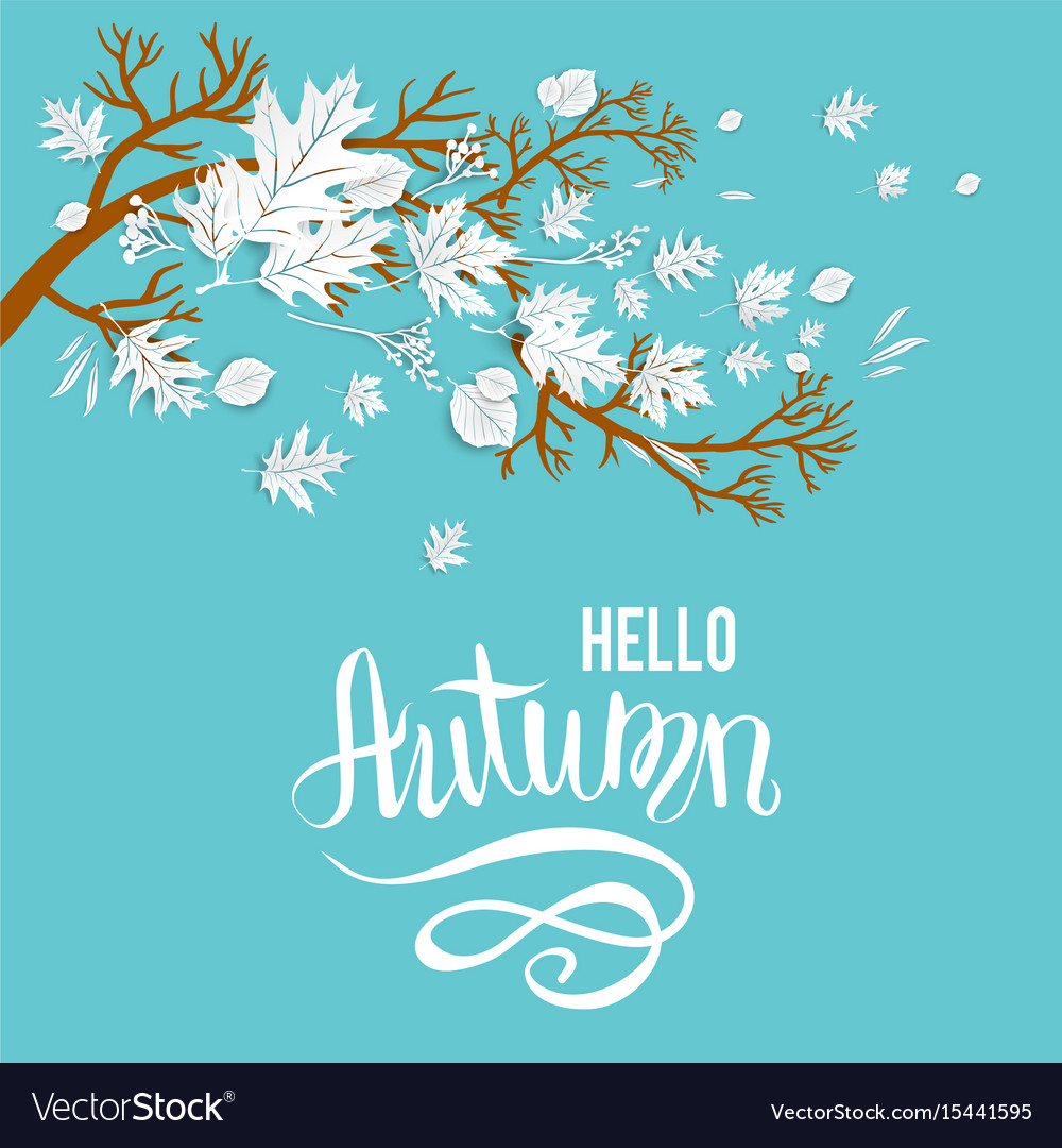 Fall blue background Royalty Free Vector Image