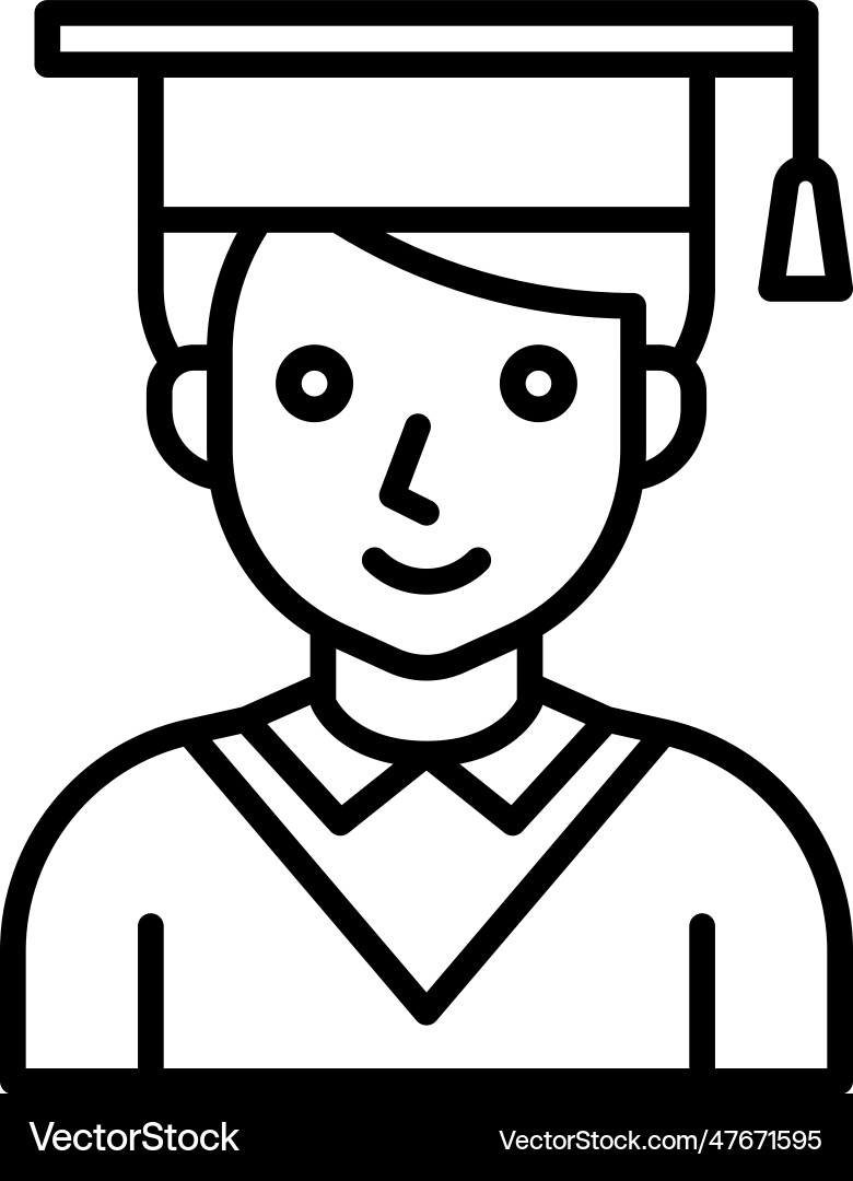 Graduation boy icon high school related Royalty Free Vector