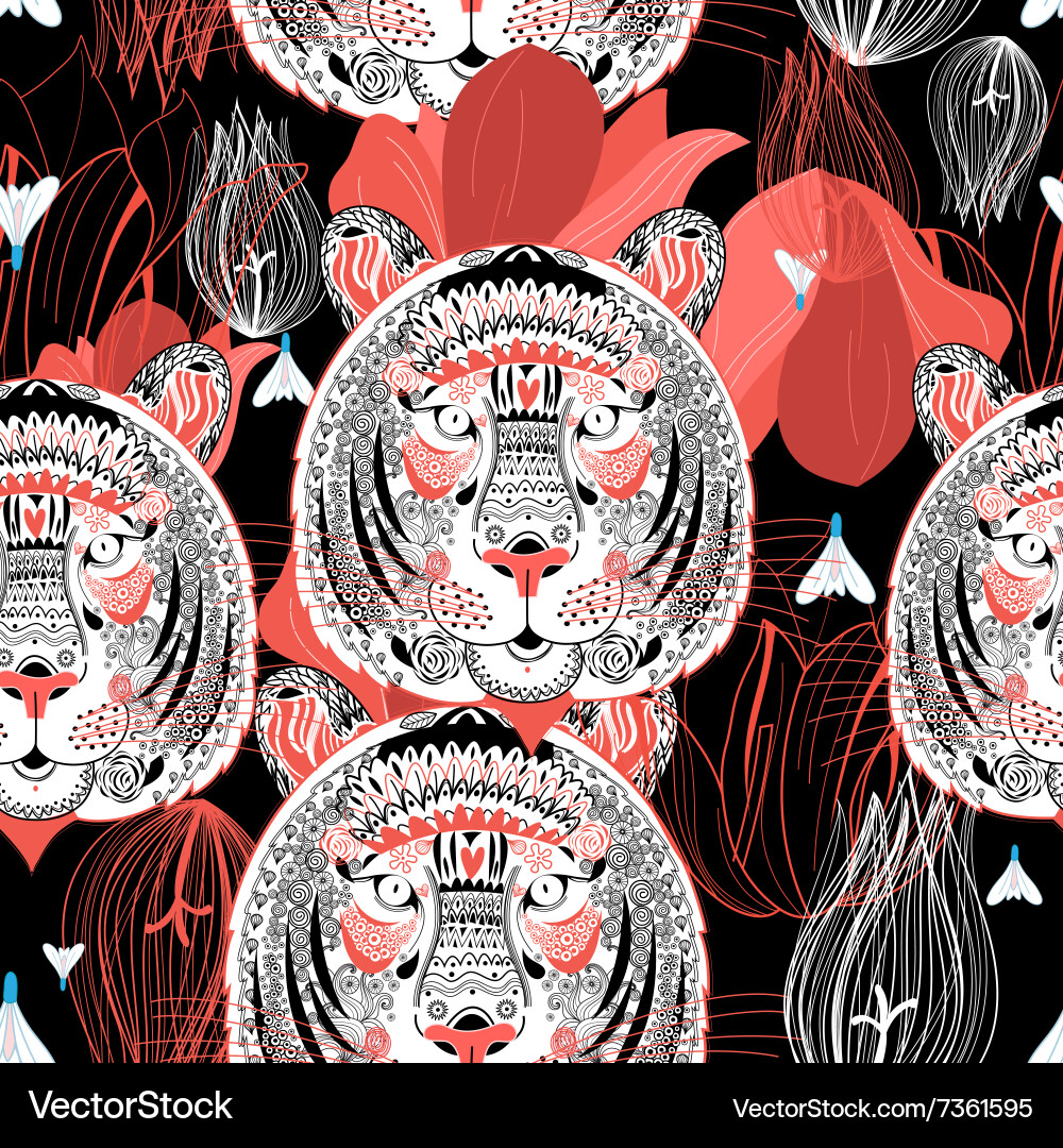 Graphic pattern of portraits beautiful Royalty Free Vector