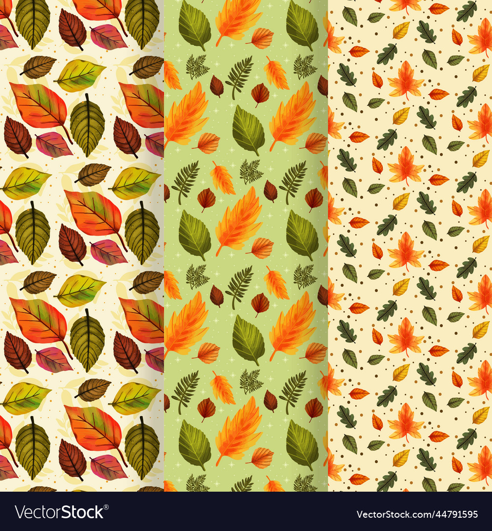 Hand drawn autumn pattern collection design Vector Image
