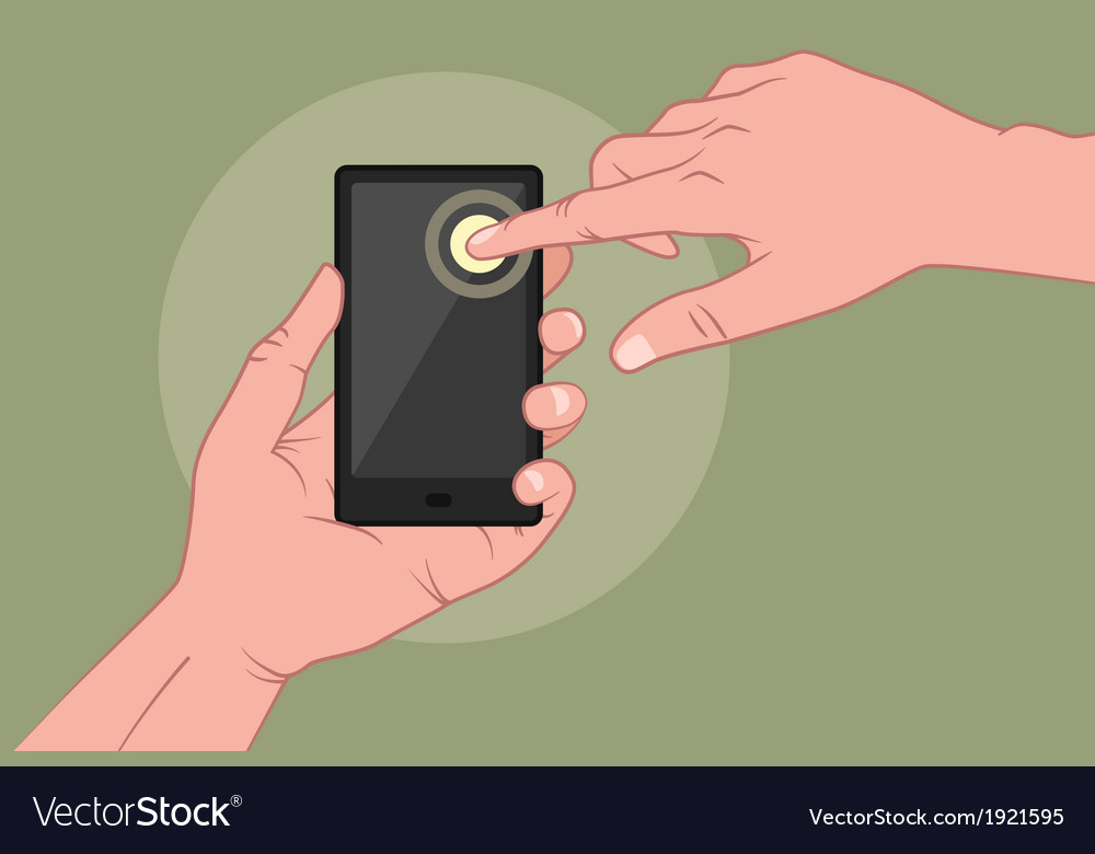 Hands using mobile device Royalty Free Vector Image
