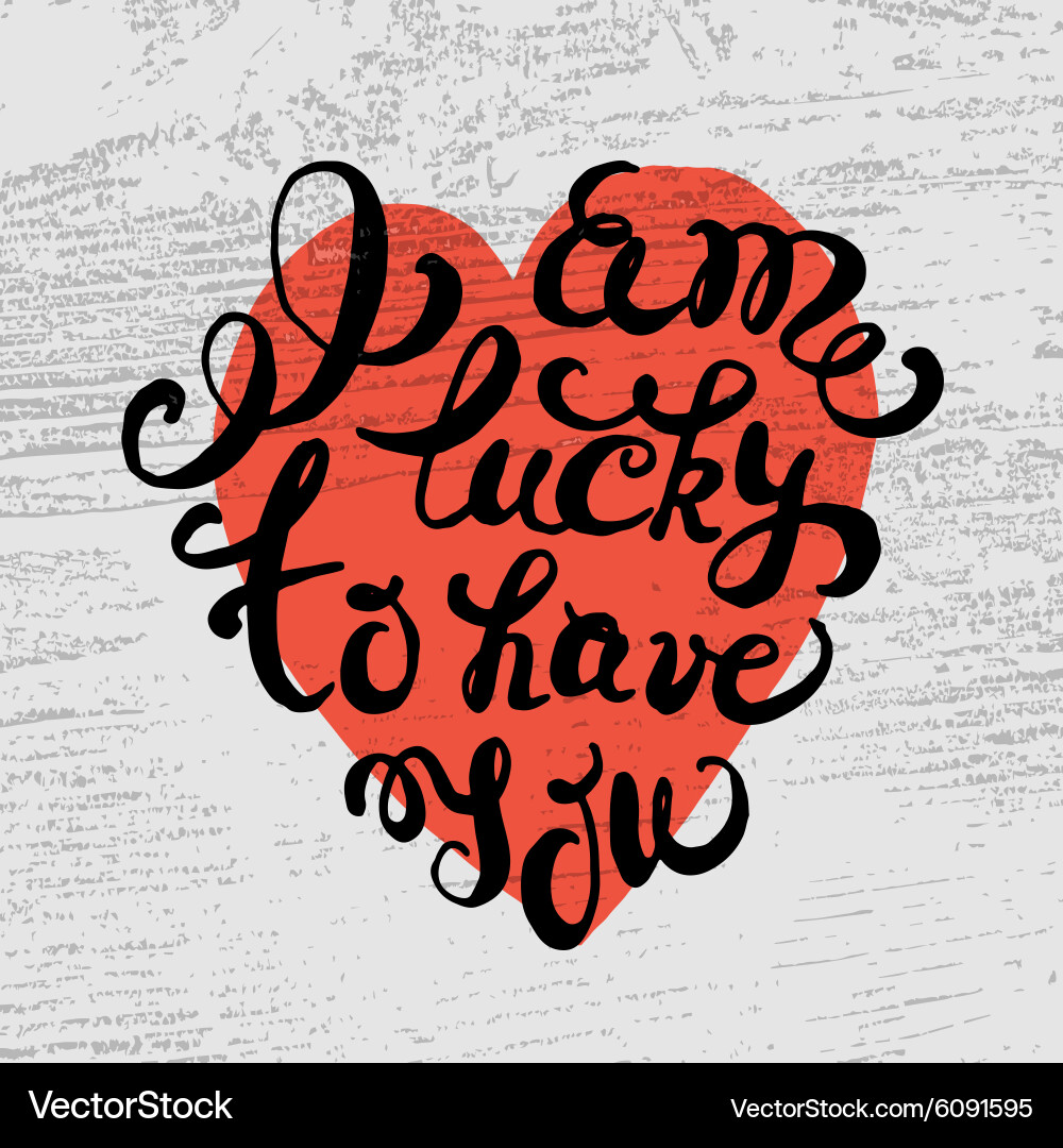 Heart with hand drawn typography poster Royalty Free Vector