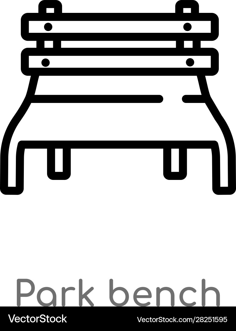 Outline park bench icon isolated black simple Vector Image