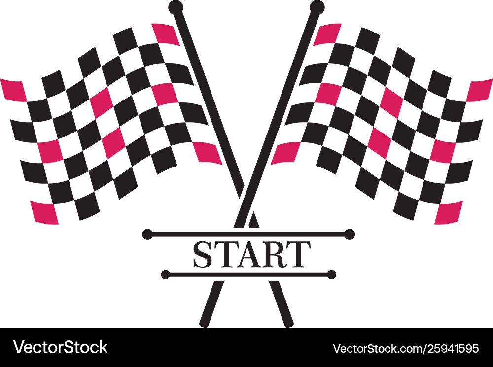 Racing flag icon automotif Royalty Free Vector Image