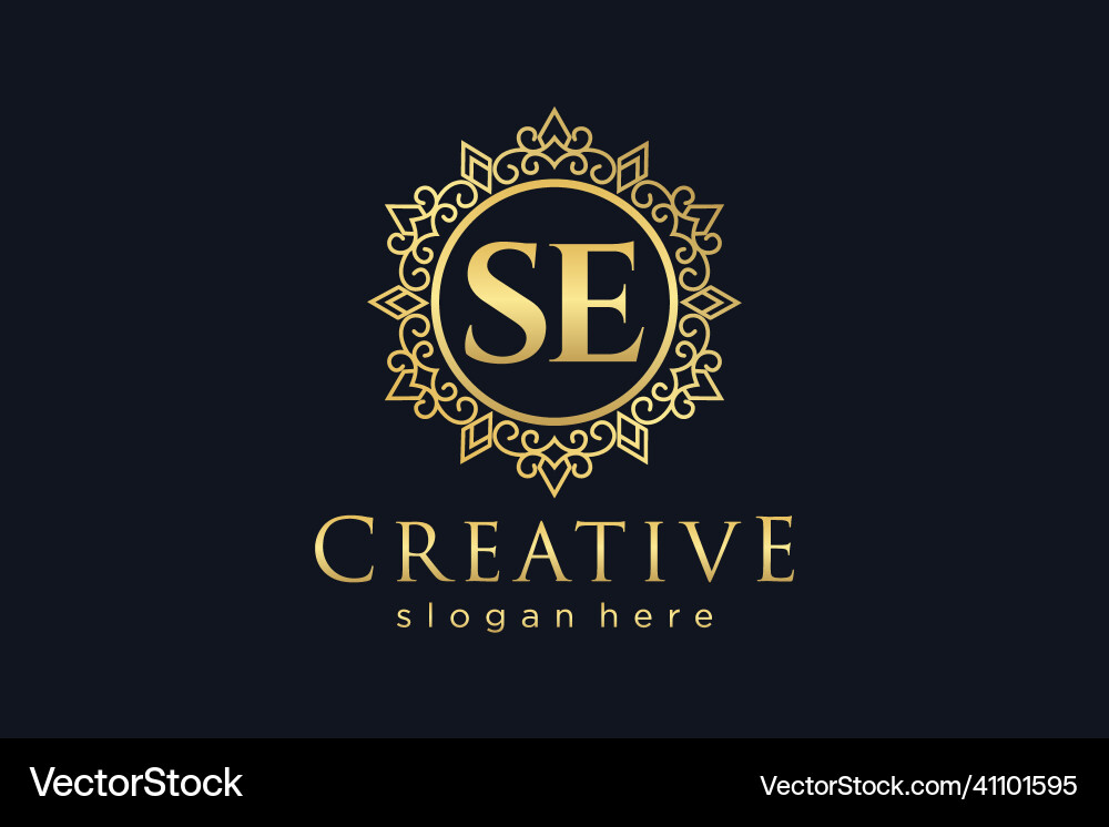 Se initial letter luxury calligraphic feminine Vector Image