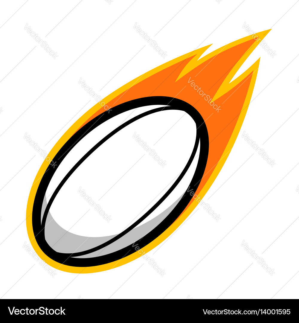 Sport ball fire rugby Royalty Free Vector Image
