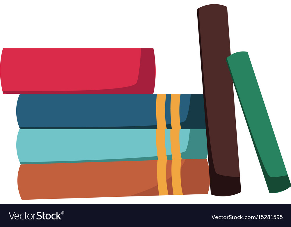 Stack of books collection library image Royalty Free Vector