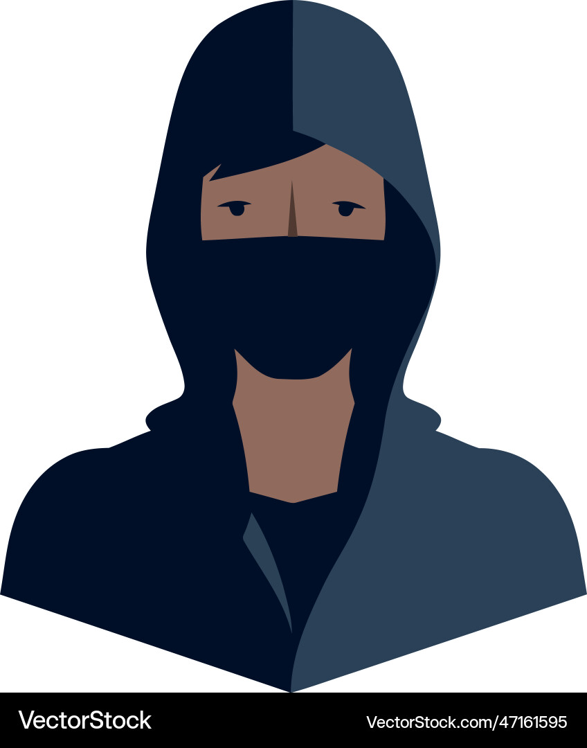 Young hooded with mask Royalty Free Vector Image